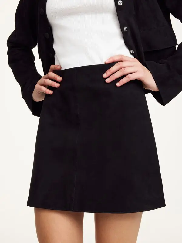 BY MALENE BIRGER Nola Suede Mini Skirt - Black