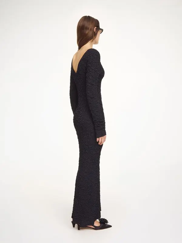 BY MALENE BIRGER Venus Maxi Dress In Textured Fabrication - Black