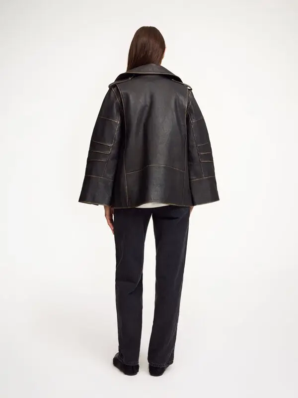 BY MALENE BIRGER Beatrisse Leather Biker Jacket