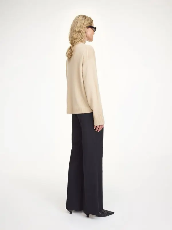 BY MALENE BIRGER Rosemarie Flared Wool Blend Trousers - Black