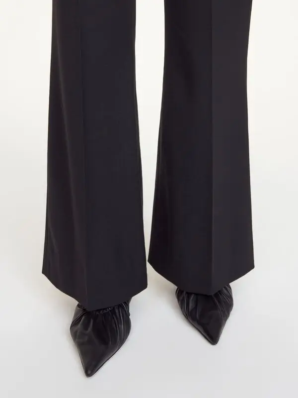 BY MALENE BIRGER Rosemarie Flared Wool Blend Trousers - Black