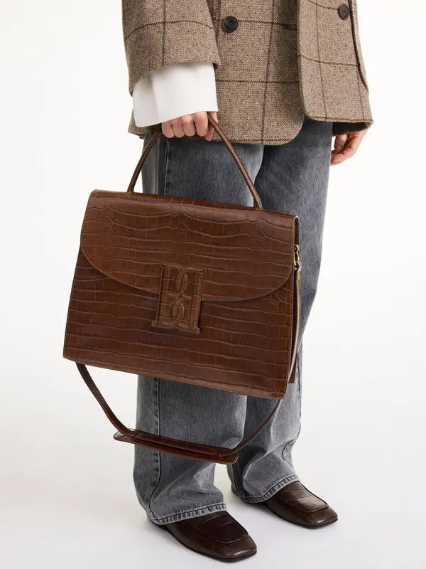 BY MALENE BIRGER Ronlas Leather Shoulder Bag - Bison