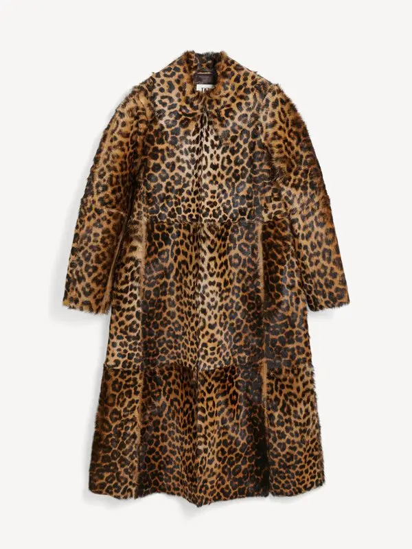 BY MALENE BIRGER Rafaia Shearling Calf Coat - Leopard