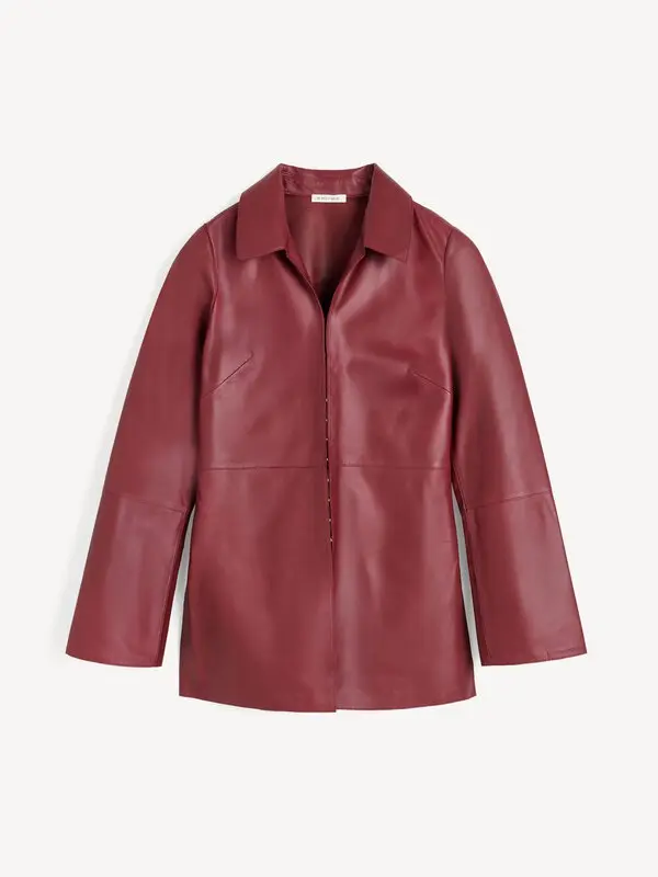 BY MALENE BIRGER Alleys Leather Shirt - Cabernet