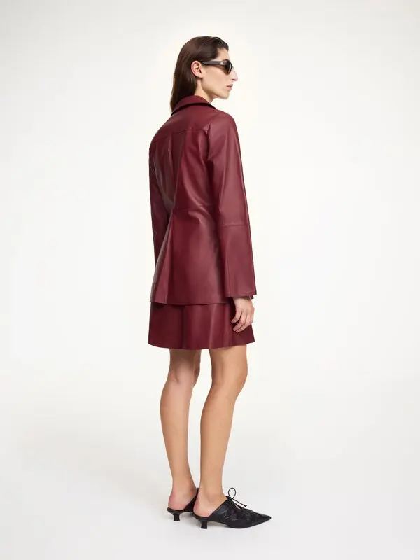 BY MALENE BIRGER Alleys Leather Shirt - Cabernet