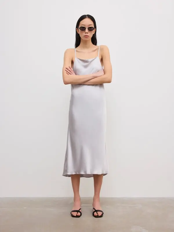 HOUSE OF DAGMAR Camisole Midi Dress - Silver