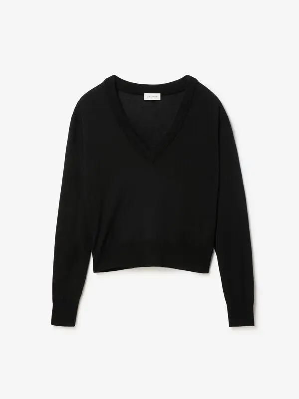 HOUSE OF DAGMAR Cashmere V-neck Jumper - Black