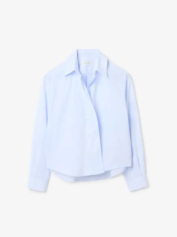 HOUSE OF DAGMAR Organic Cotton Cropped Shirt - Light Blue
