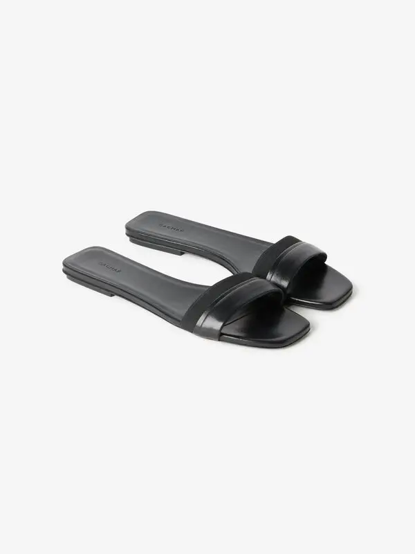 HOUSE OF DAGMAR Nappa Leather Flat Sandals