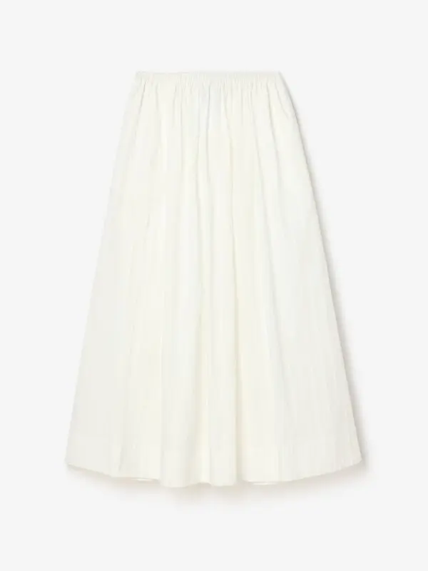 HOUSE OF DAGMAR Striped Cotton Jacquard Maxi Skirt