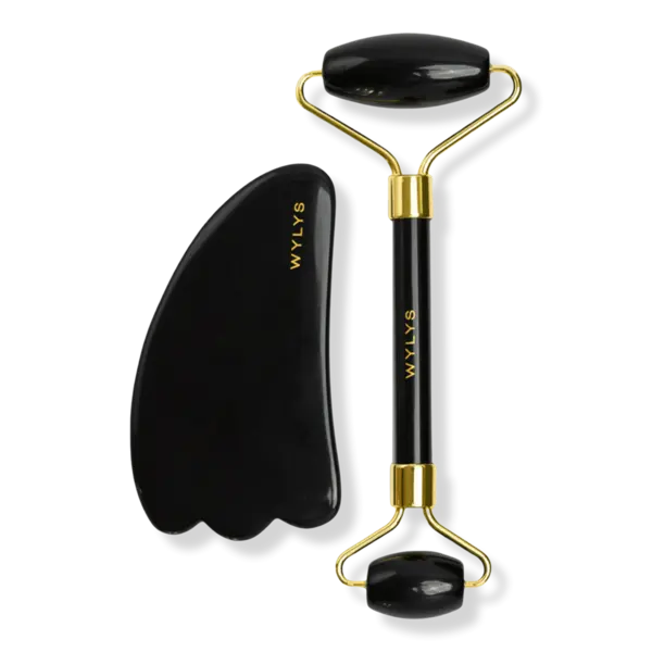 WYLYS Black Obsidian Gua Sha + Face Roller Set - One-color