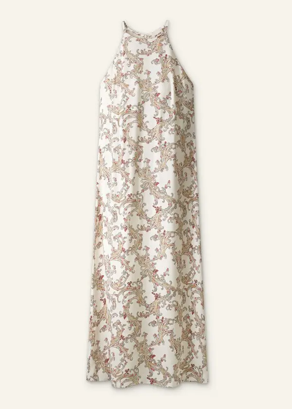 ME+EM Crepe Whimsical Print Slim Maxi Dress