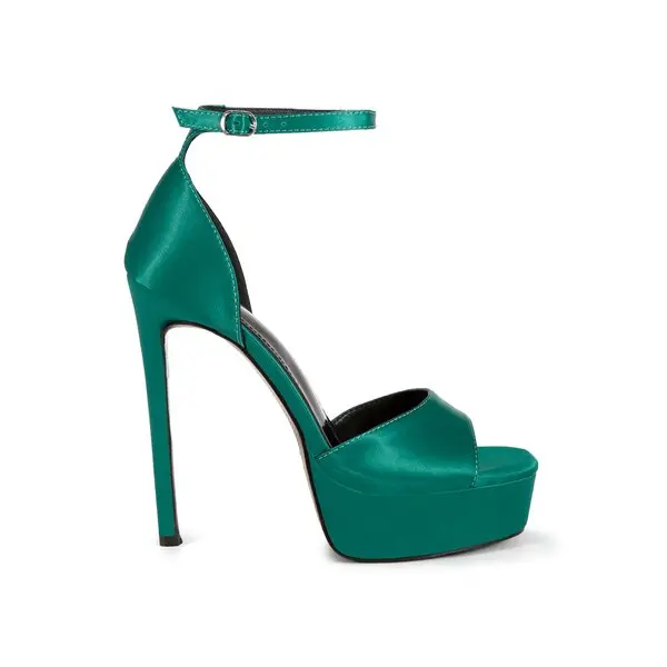 RAG & CO Marshis Towering Platform Heel Sandals In By - Green