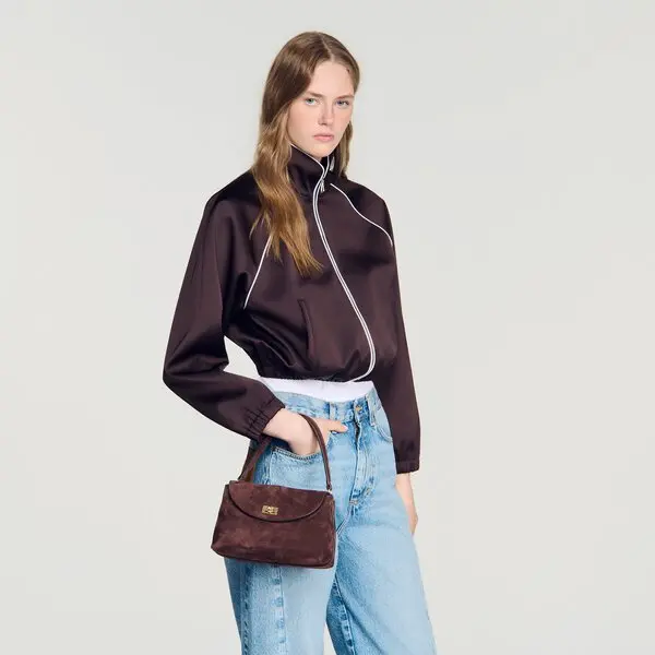 Sandro Le Mini Grand Bazaar Suede Bag
