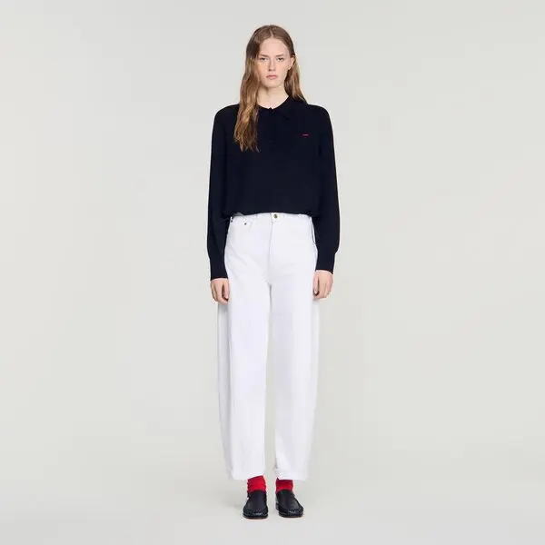 Sandro Wool Polo Shirt With Logo