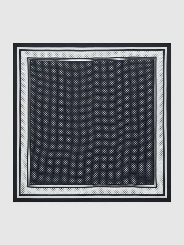 REISS Pollie Silk Polka-dot Square Scarf