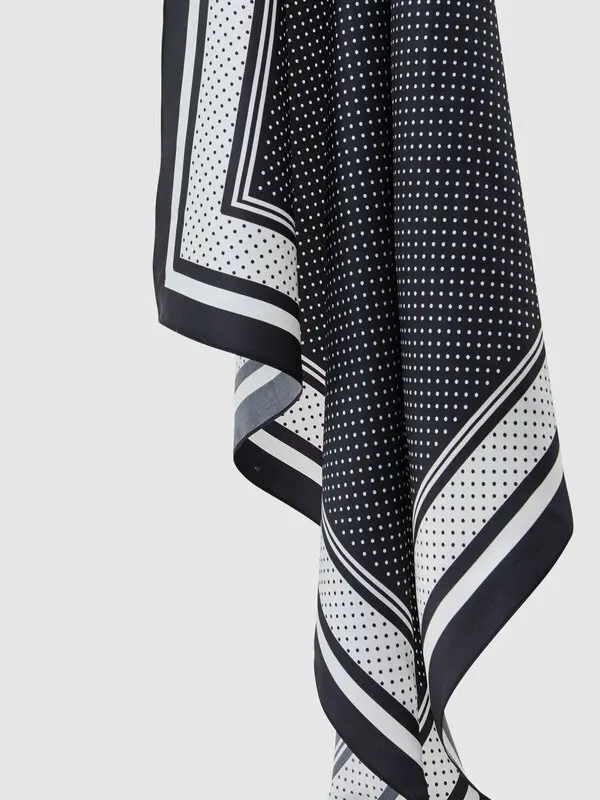 REISS Pollie Silk Polka-dot Square Scarf