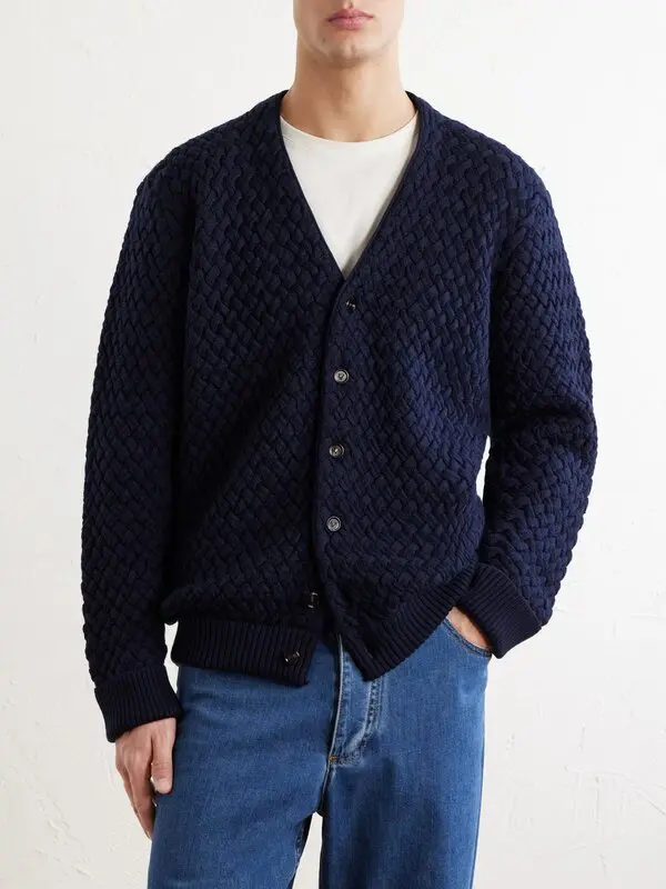 Bottega Veneta Intrecciato Wool Cardigan