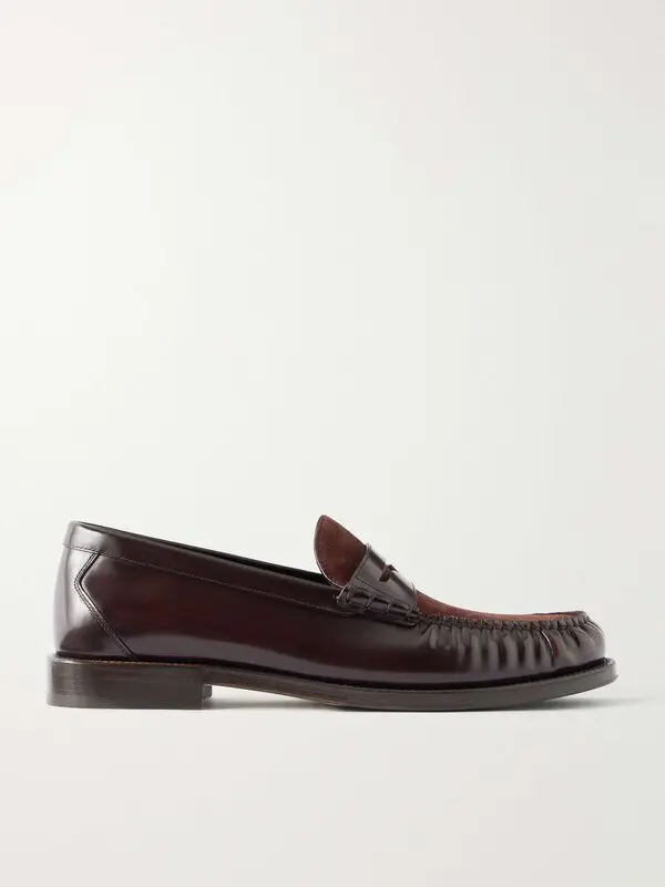 Brunello Cucinelli Suede Penny Loafers