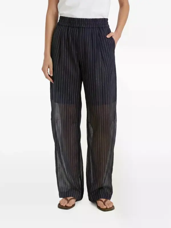 Brunello Cucinelli Striped Wide-leg Trousers