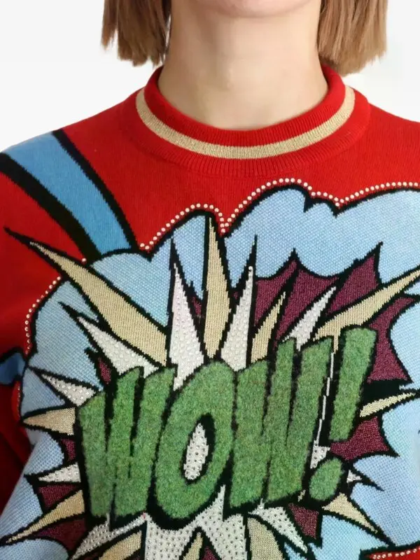 Dolce & Gabbana Cartoon-print Rhinestone-embellished Sweater