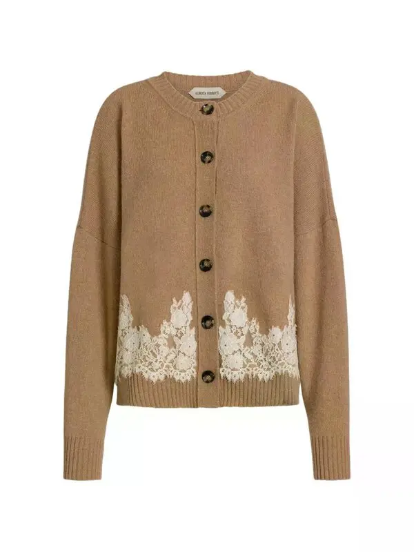 Alberta Ferretti Lace Cardigan - Neutrals