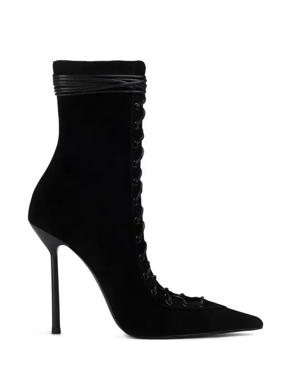 LE SILLA Colette Lace-up Stiletto Ankle Boots - Black