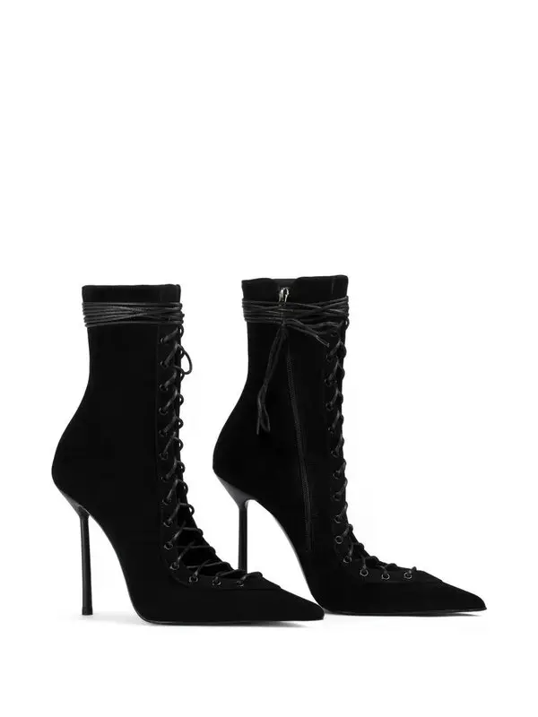 LE SILLA Colette Lace-up Stiletto Ankle Boots - Black