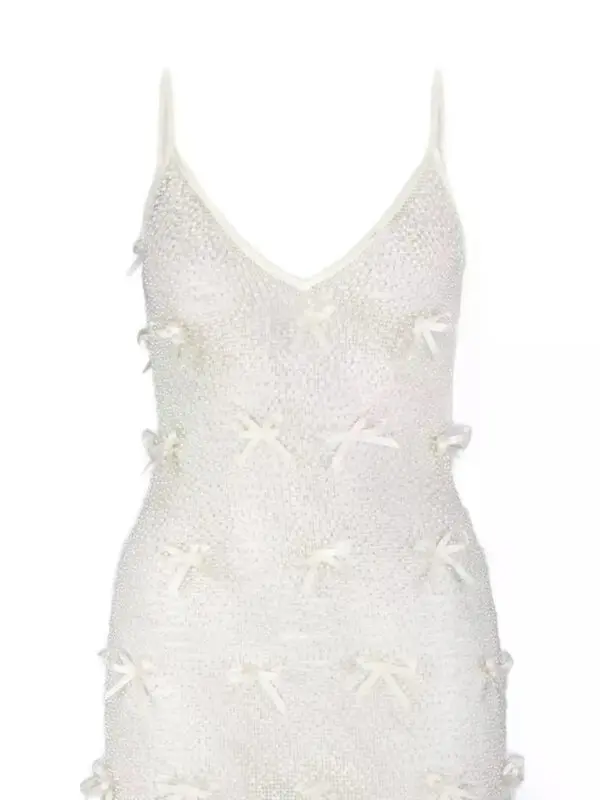ATOIR Genevieve Bow Embellished Sequinned Maxi Dress - White