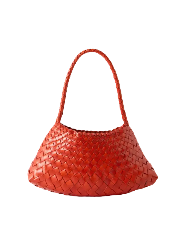 Dragon Diffusion Rosanna Mini Woven Leather Shoulder Bag - Red