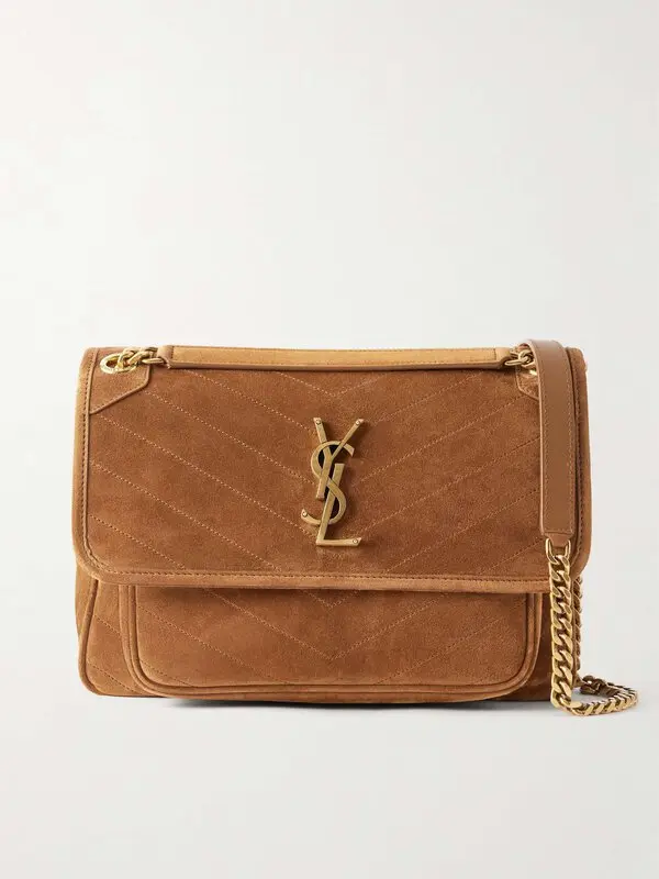 Saint Laurent Niki Suede Shoulder Bag