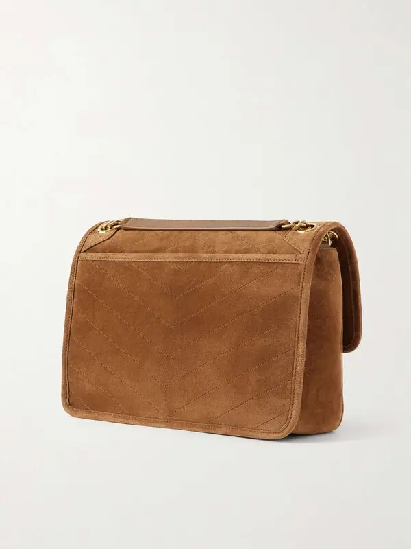 Saint Laurent Niki Suede Shoulder Bag