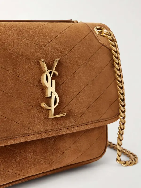 Saint Laurent Niki Suede Shoulder Bag