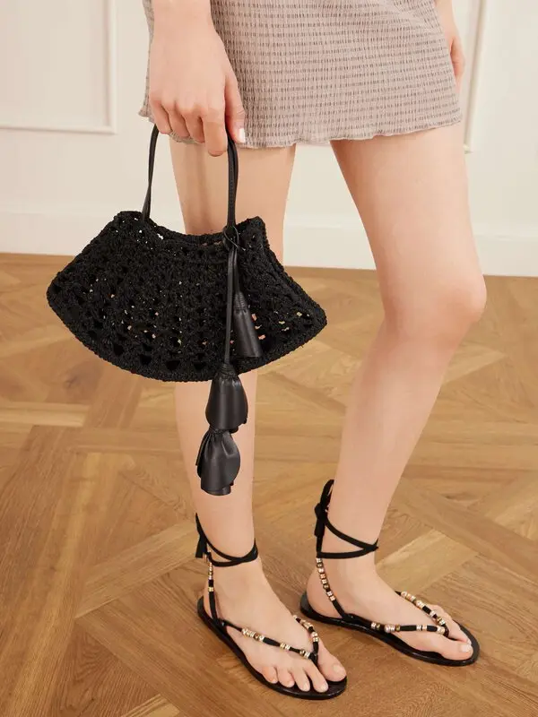 Magda Butrym Maya Crocheted Leather Tote - Black