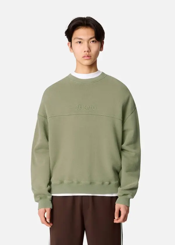 Axel Arigato Gens Washed Organic Cotton Sweatshirt - Olive Green