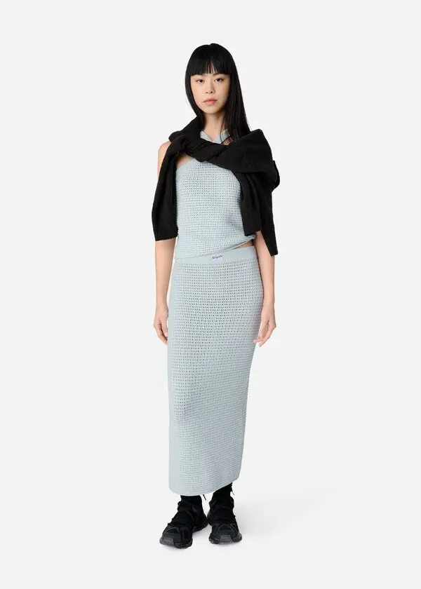 Axel Arigato Crochet Column Skirt - Ice Blue