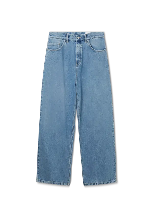 Axel Arigato Relaxed Fit Embroidered Jeans - Light Blue