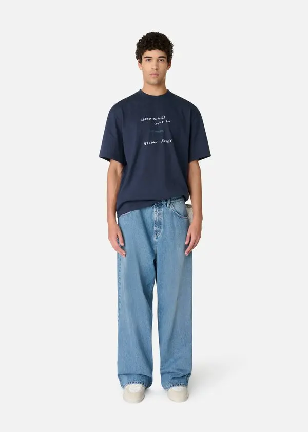 Axel Arigato Relaxed Fit Embroidered Jeans