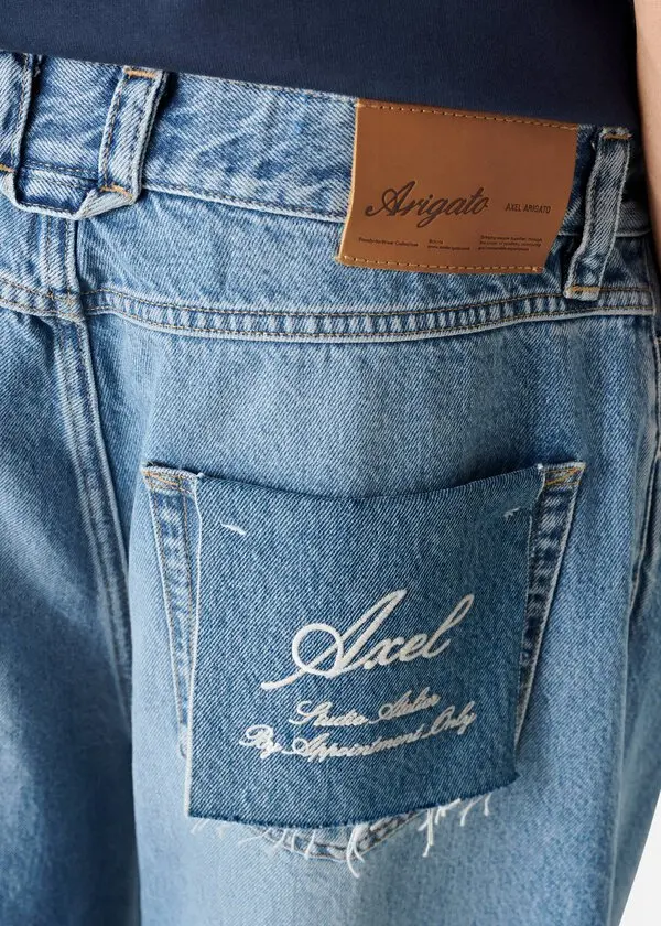 Axel Arigato Relaxed Fit Embroidered Jeans