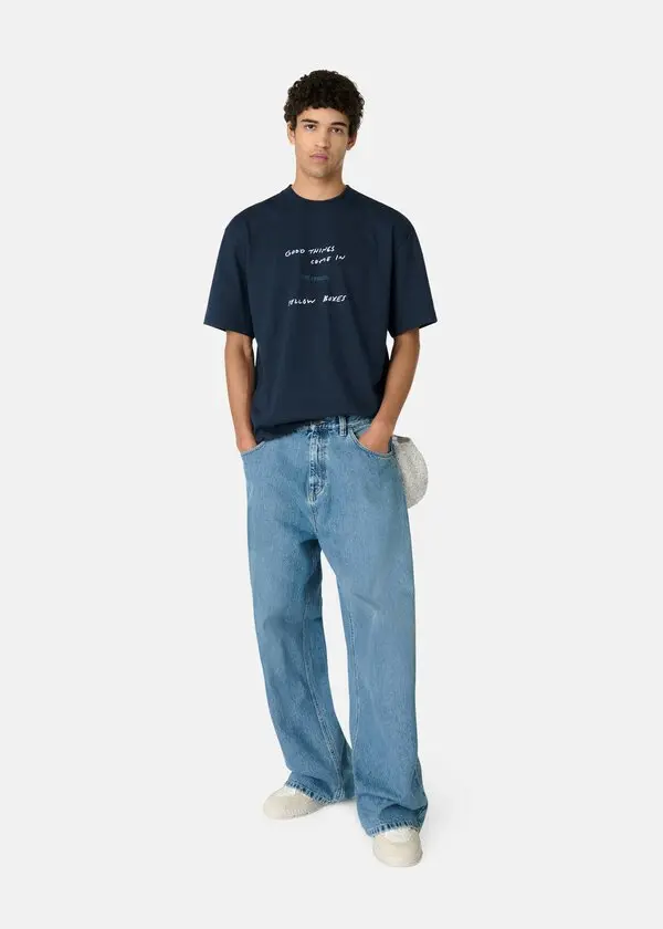 Axel Arigato Relaxed Fit Embroidered Jeans