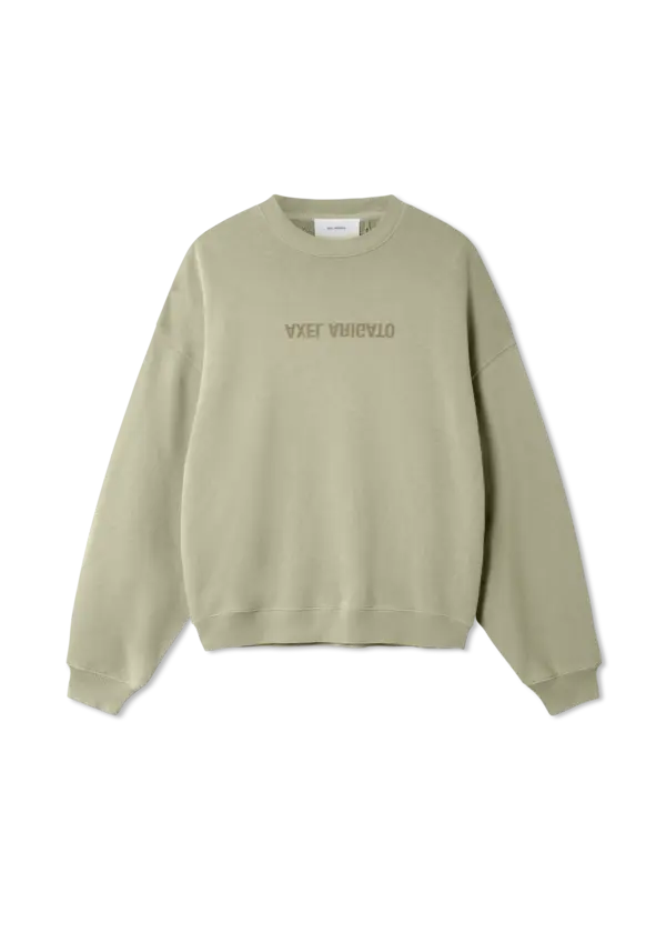 Axel Arigato Distort Washed Crewneck Sweatshirt - Dusty Green