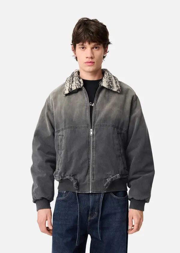 Axel Arigato Axis Denim Jacket With Removable Collar - Grey