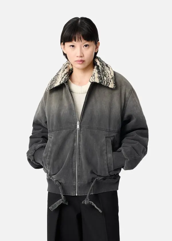 Axel Arigato Axis Denim Jacket With Removable Collar - Grey