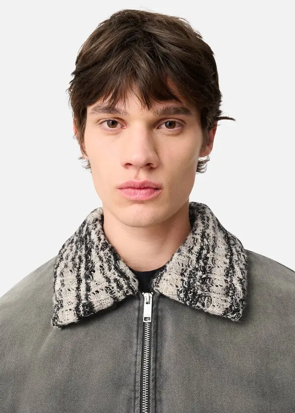 Axel Arigato Axis Denim Jacket With Removable Collar - Grey