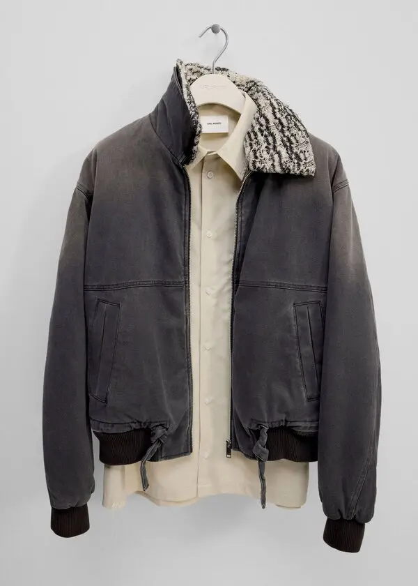 Axel Arigato Axis Denim Jacket With Removable Collar - Grey