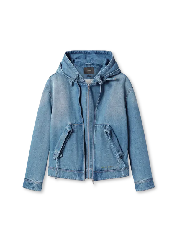 Axel Arigato Reed Denim Jacket With Hood - Light Blue