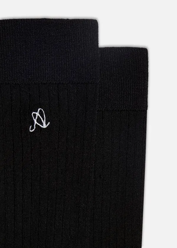 Axel Arigato A Logo Silk Blend Crew Socks - Black