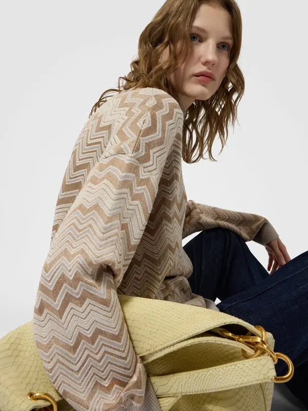 Missoni Zig Zag Viscose And Wool Turtleneck Sweater