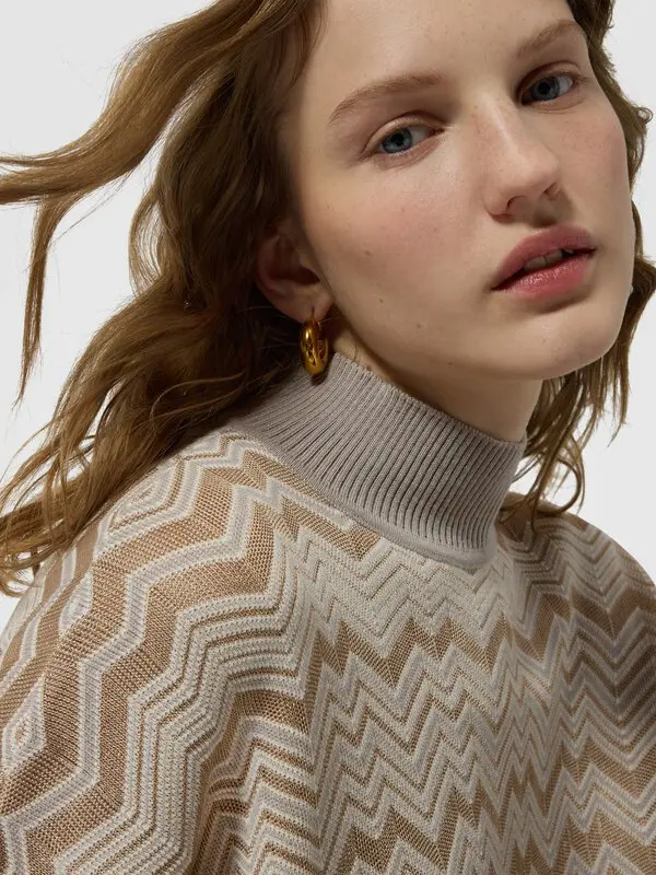 Missoni Zig Zag Viscose And Wool Turtleneck Sweater