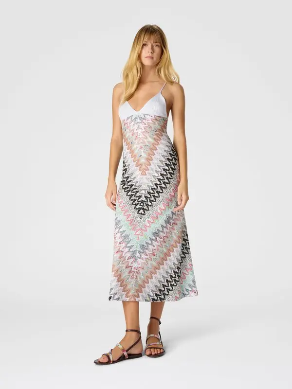 Missoni Sleeveless Long Dress With Contrast Bodice